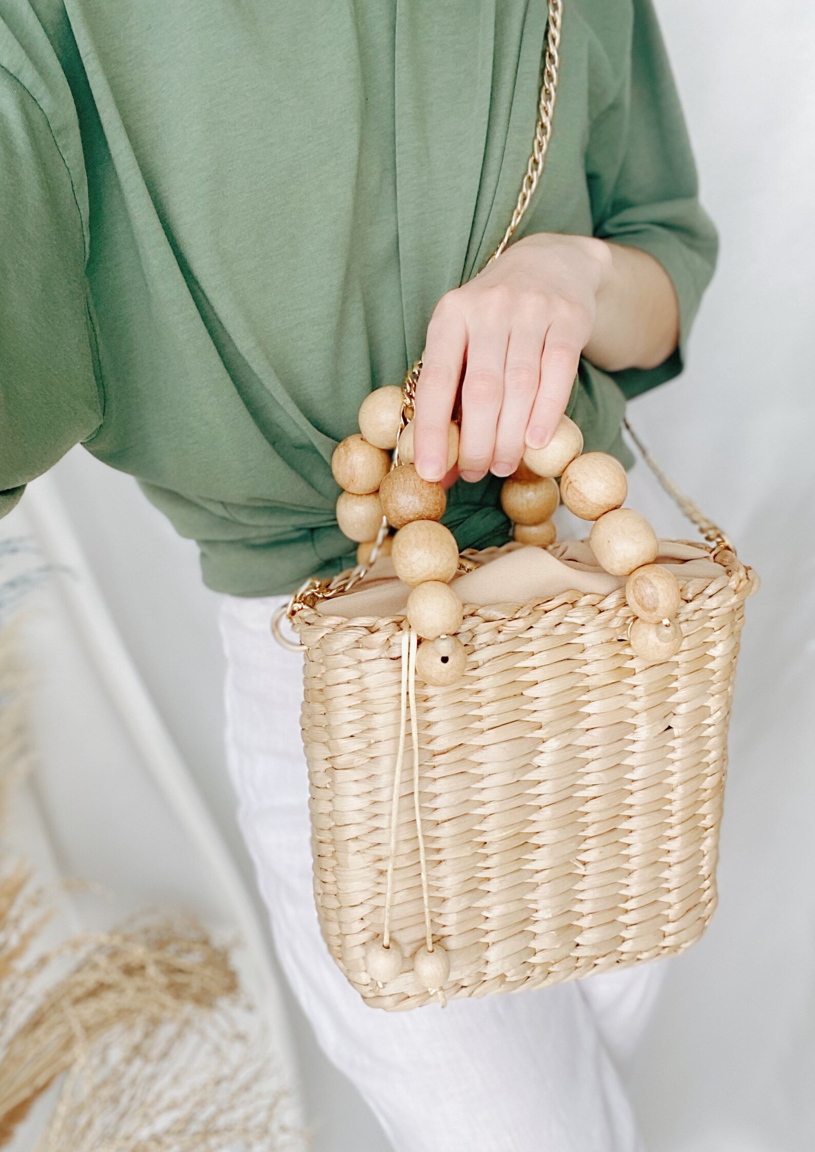 Square Straw Bag Top Handle Bag and Crossbody Bag Boho Bag - Etsy