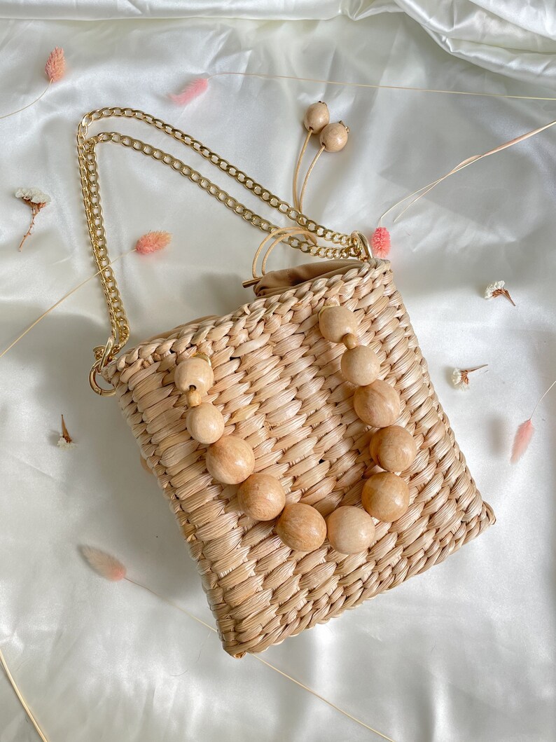 Square Straw Bag Top Handle Bag and Crossbody Bag Boho Bag - Etsy