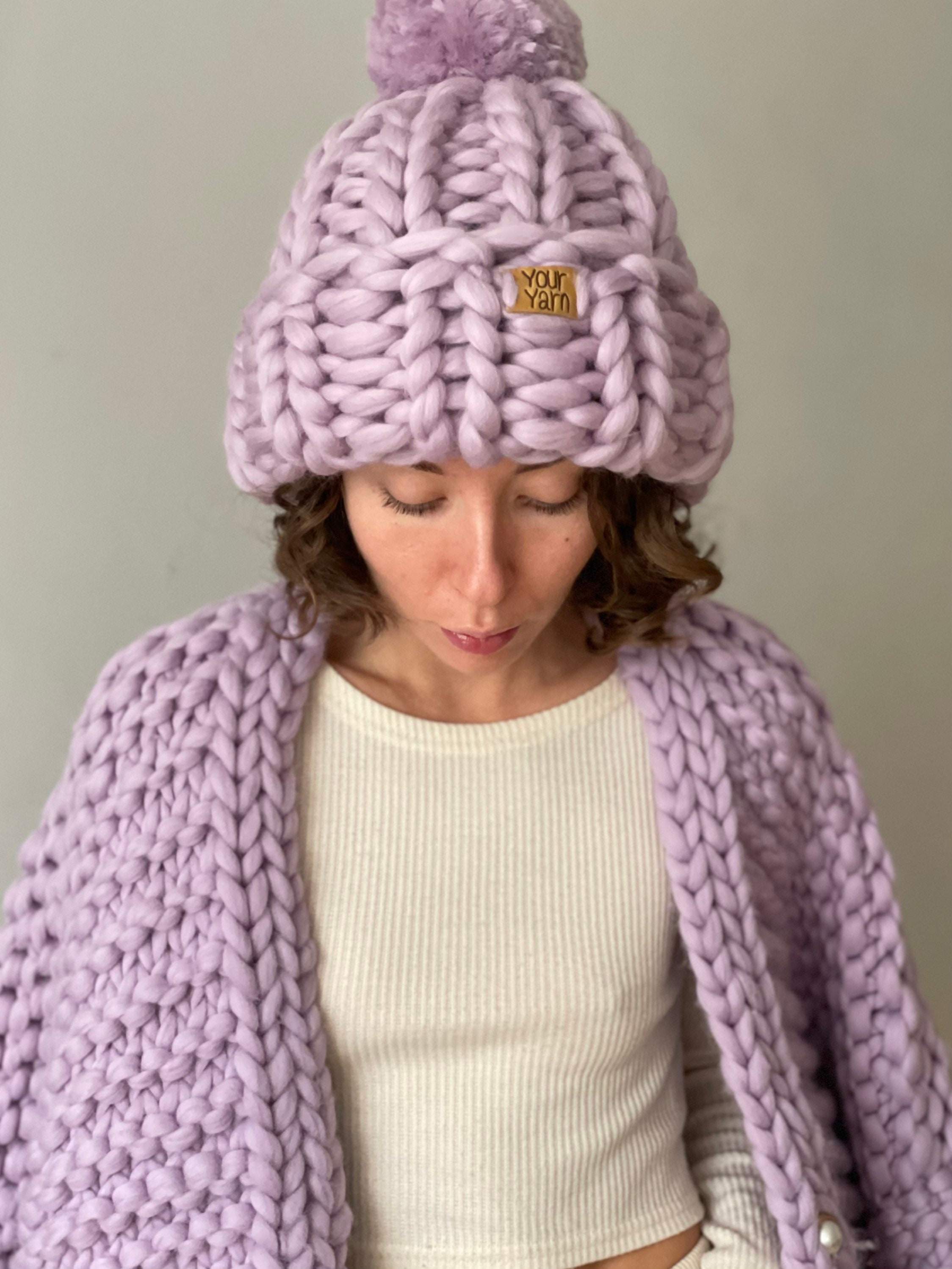 Women's Wool Knit Hat Super Chunky Beanie Chunky Knit - Etsy Canada