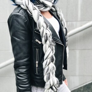 Chunky Chain Scarf, Chunky Knit Scarf, Arm Knitted Scarf - Etsy