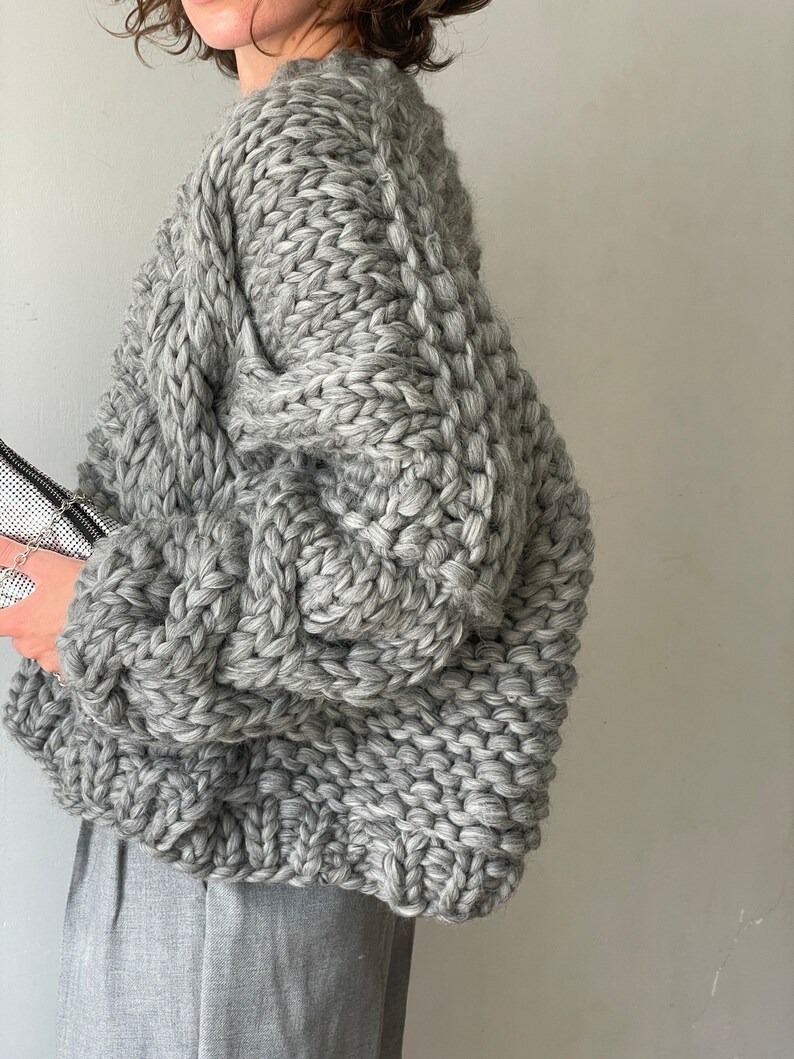 Chunky Hand Knitted Oversized Cardigan - Etsy