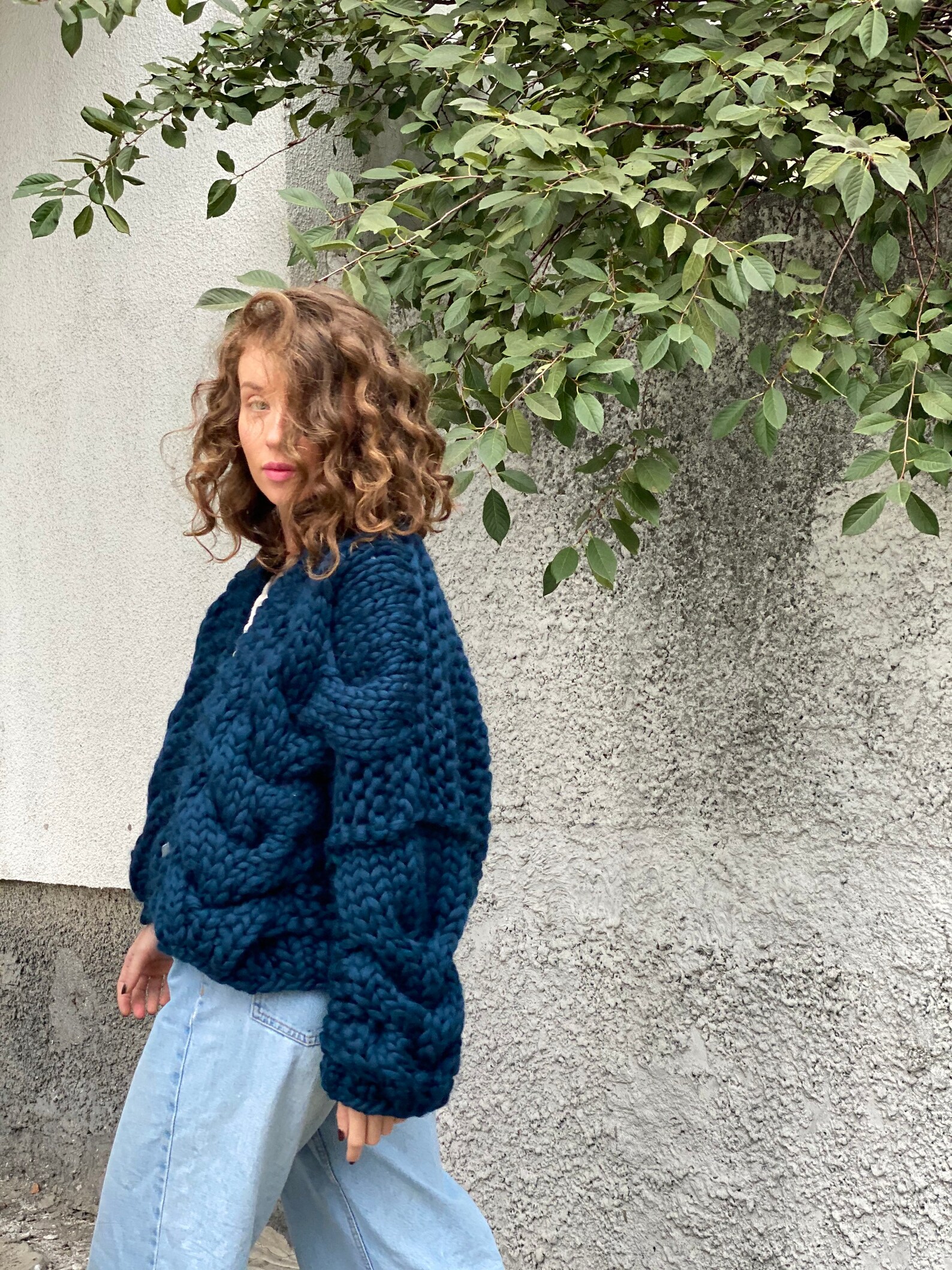 Cozy Cable Knit Cardigan, Chunky Wool Cardigan - Etsy