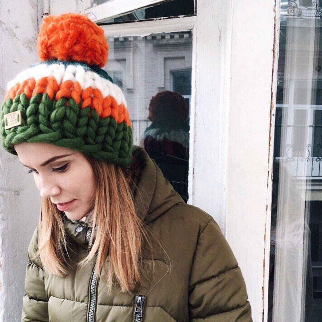 Women's Wool Knit Hat, Knit Beanie, Big Yarn Knit Womens Winter Hat ...