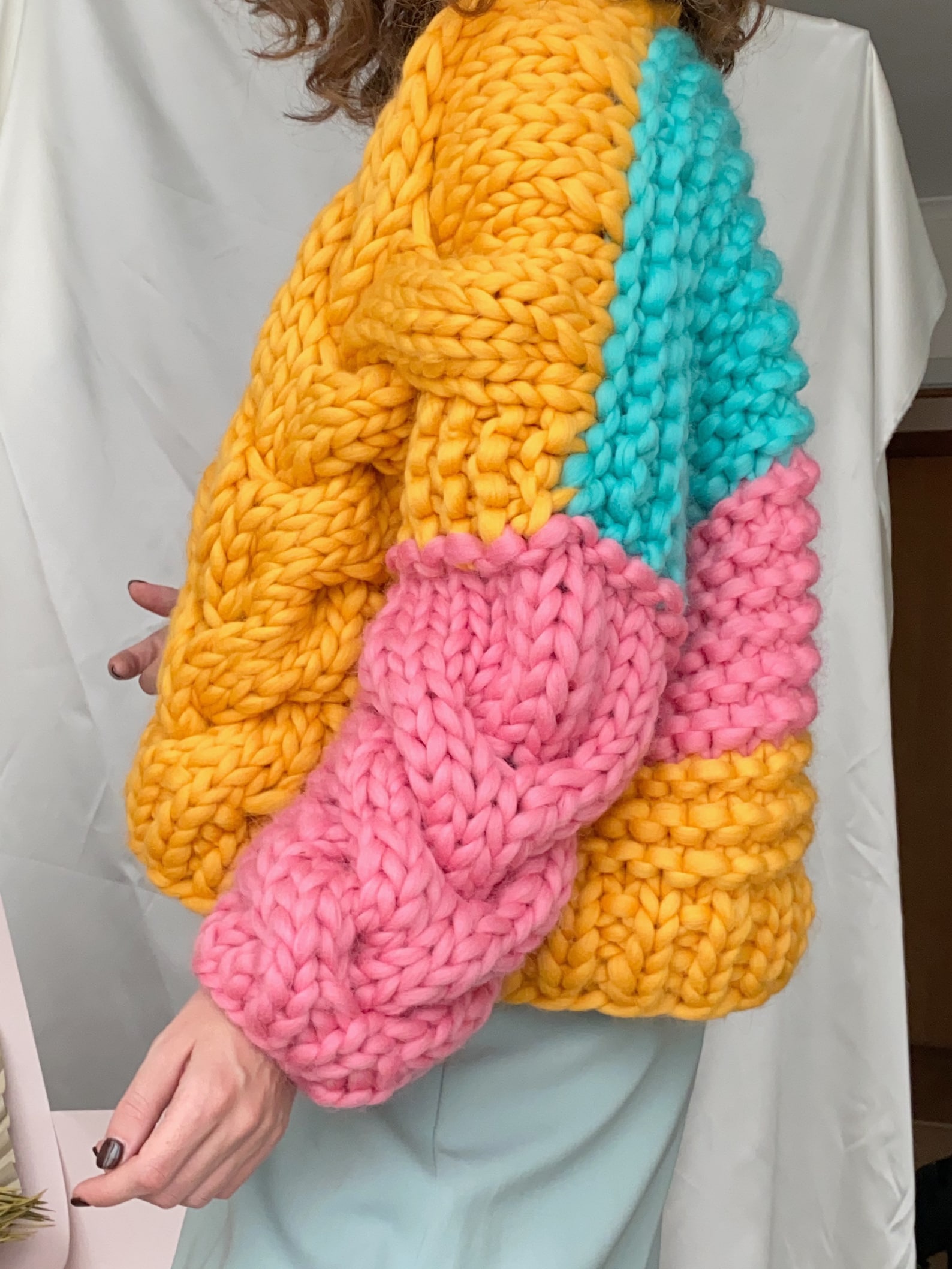 Chunky Crochet Wool Cardigan, Cable Hand Knit Sweater - Etsy