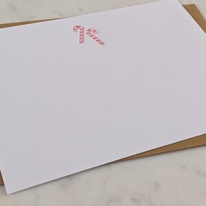 Candy Cane Letterpress Note Cards - Etsy
