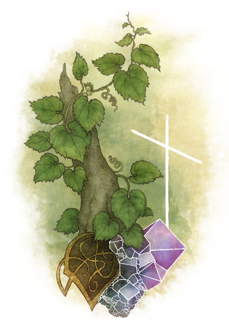 MUIN Ogham art print 8.5 x 11 vine earth magic set botanical | Etsy