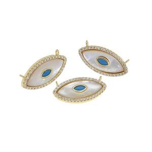 Turquoise Evil Eye MOP Connector Charm,turquoise Evil Eye Connector ...