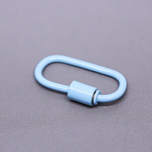 Sky Blue Large U Shape Screw Clasp, 25x14mm, Painted Carabiner Clasp ...