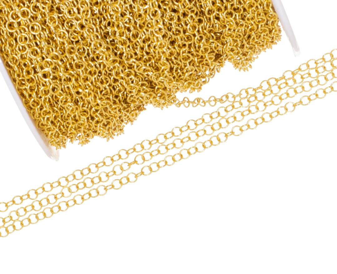 3.5MM Gold Rolo Link Chain,rolo Chain for Jewelry Making,link Rolo Gold ...