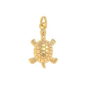 18k Gold Sea Turtle, Tortoise Charm, Turtle Charm, Turtle Charm for ...