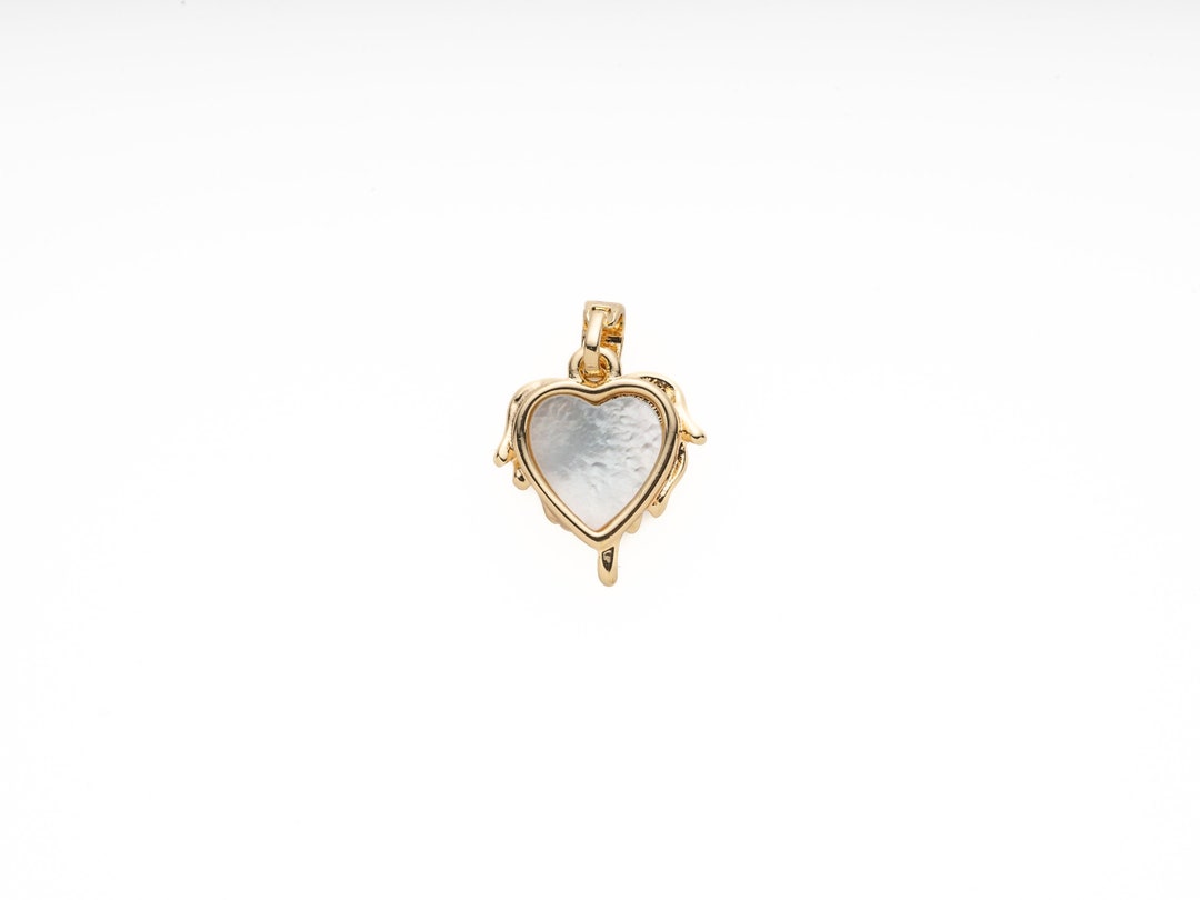 Melting Heart Pendant,dripping Heart Charm,gold Crying Heart Charm ...
