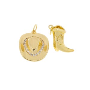 Cowboy Cowgirl Boot and Hat Charm,cowboy Boot and Hat Charm for Jewelry ...