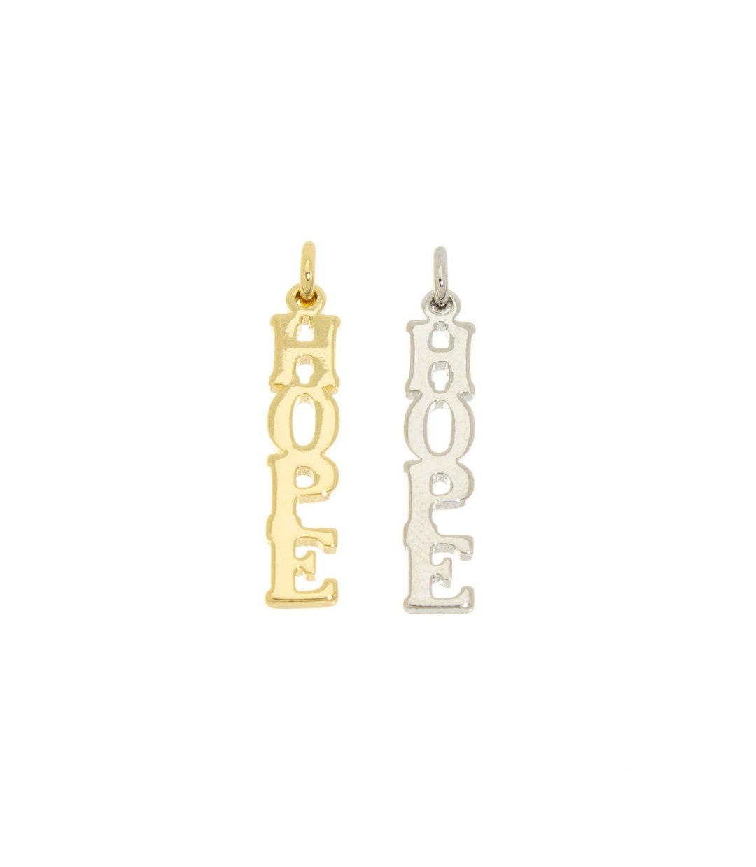 Gold or Silver Hope Charm, Dainty Wording Charm Hope,silver HOPE Word ...