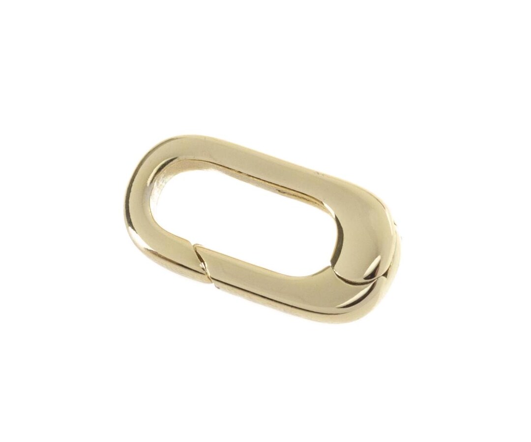Gold Spring Push Gate Oval Clasp,push in Elongated Oval Clasp for ...