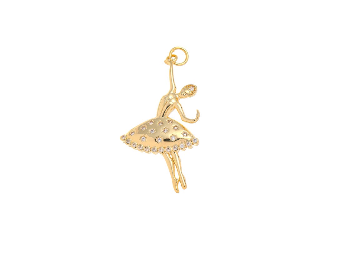 18k Gold Ballerina Figurine Charm, Ballerina, Pointe Shoes, Gifts for ...