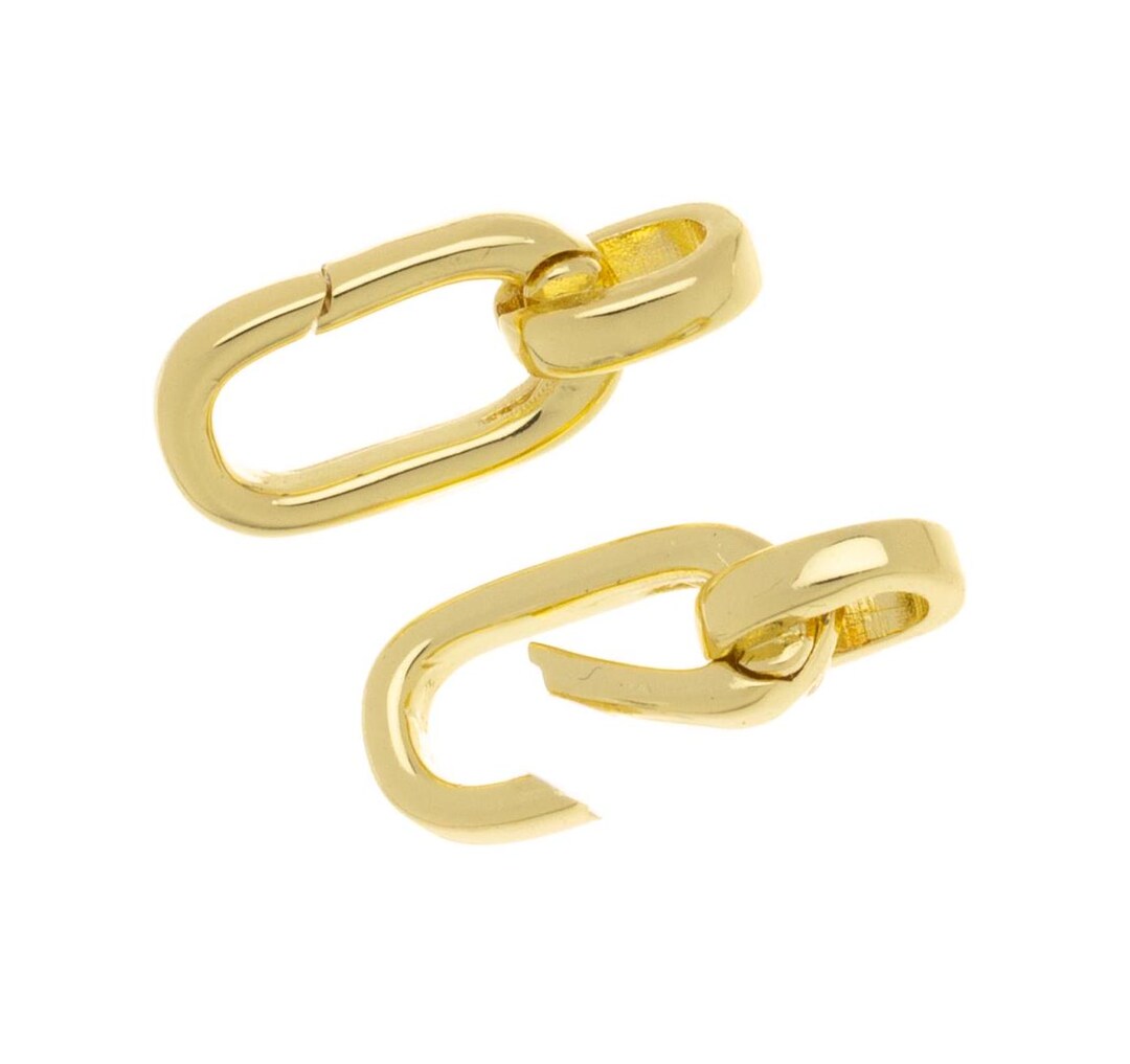Gold or Silver Oval Elongated Push Gate Clasp,long Spring Gate Gold ...