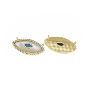 Turquoise Evil Eye MOP Connector Charm,turquoise Evil Eye Connector ...