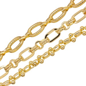 Oval and Round Ribbed and Smooth Gold Chains,wholesale Gold Chains for ...