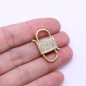 Gold or Silver Boxy Cz Set 2 Side Clicker Clasp, 13x25mm, Double ...