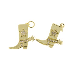Cowboy Cowgirl Boot Charm,cz Cowboy Boot,western Cowboy Boots Pendant ...