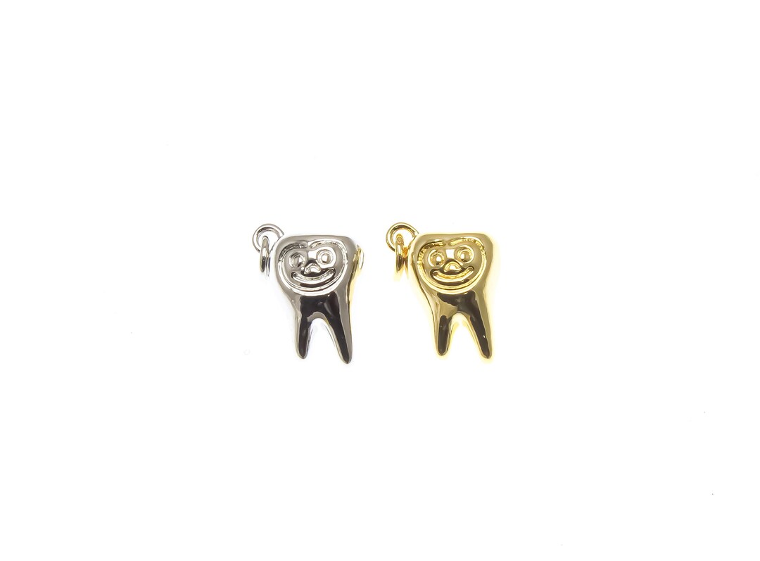 18k Smiling Gold Tooth Charm, Tooth Pendant, Teeth Charms, Tooth ...