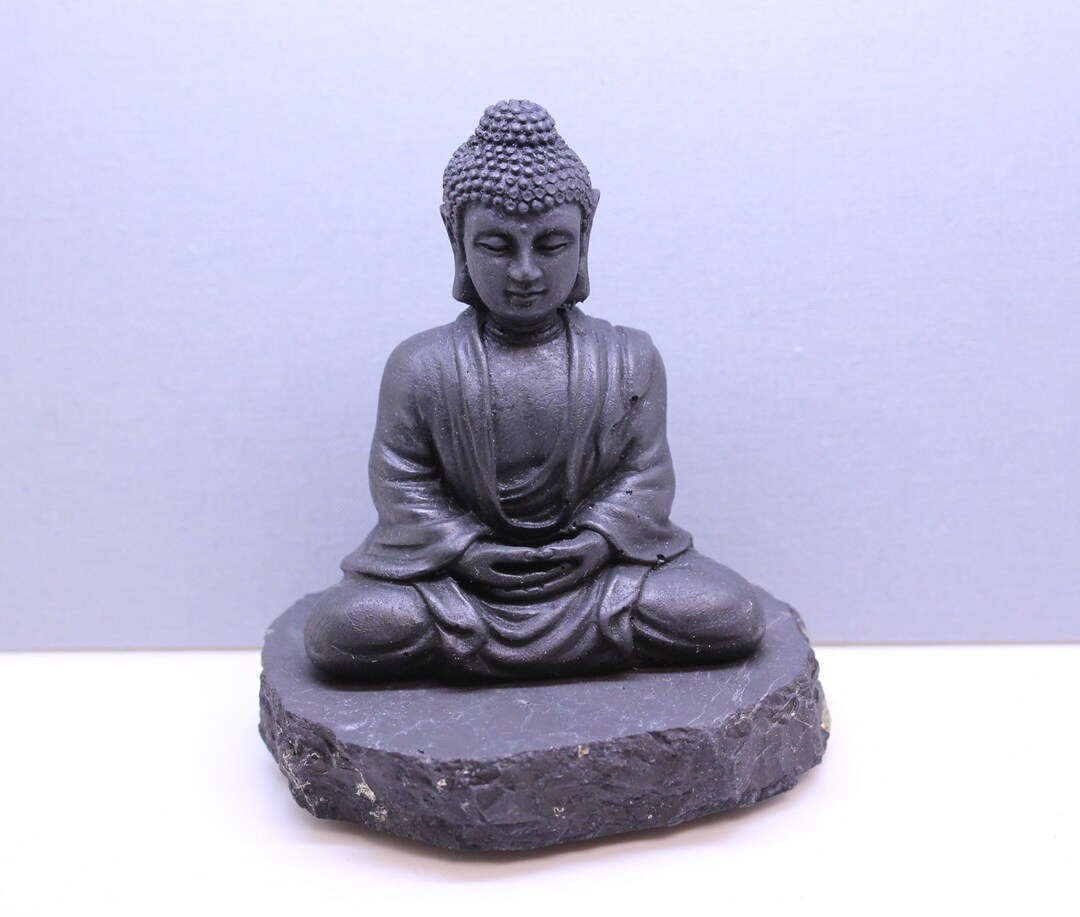 Shungite Buddha Statue, Altar, Home Decor, Root Chakra, EMF Protection ...