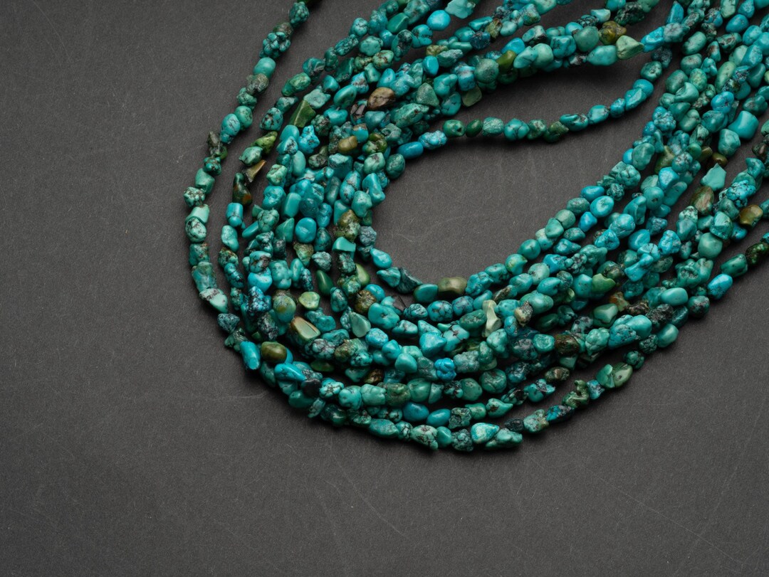 100% Genuine Natural Blue Green AA Turquoise Gemstone 4x5mm Pebble ...