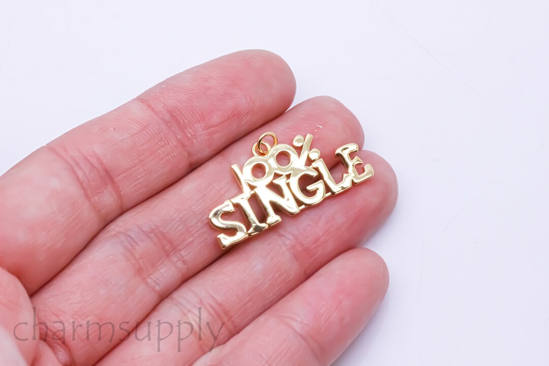 Gold or Silver 100% Single Wording Charm, Word Script Charm, Fun Charm ...