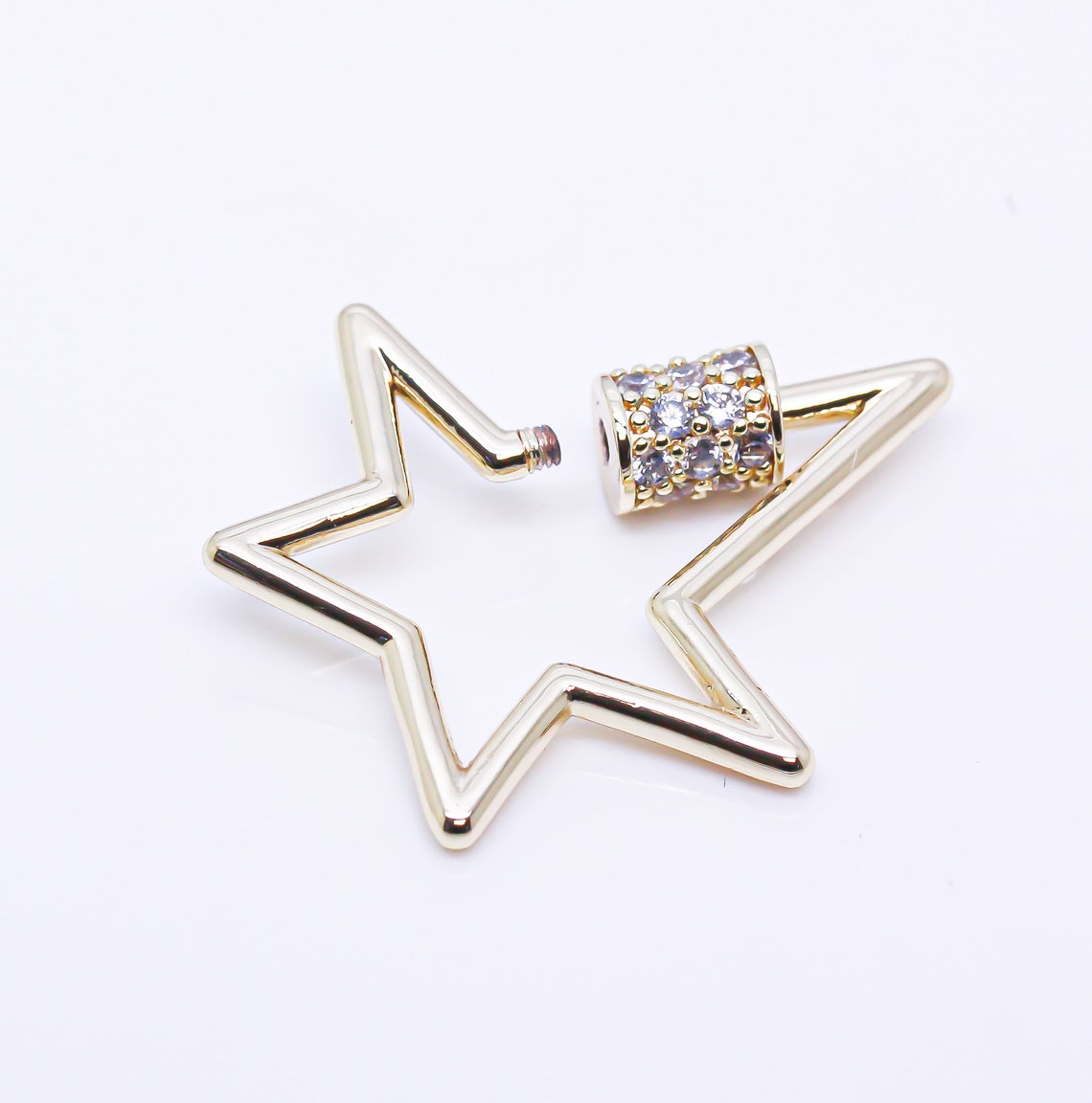 Goldsilverblack Open Star Carabiner Lock Screw on Clasp 1 - Etsy