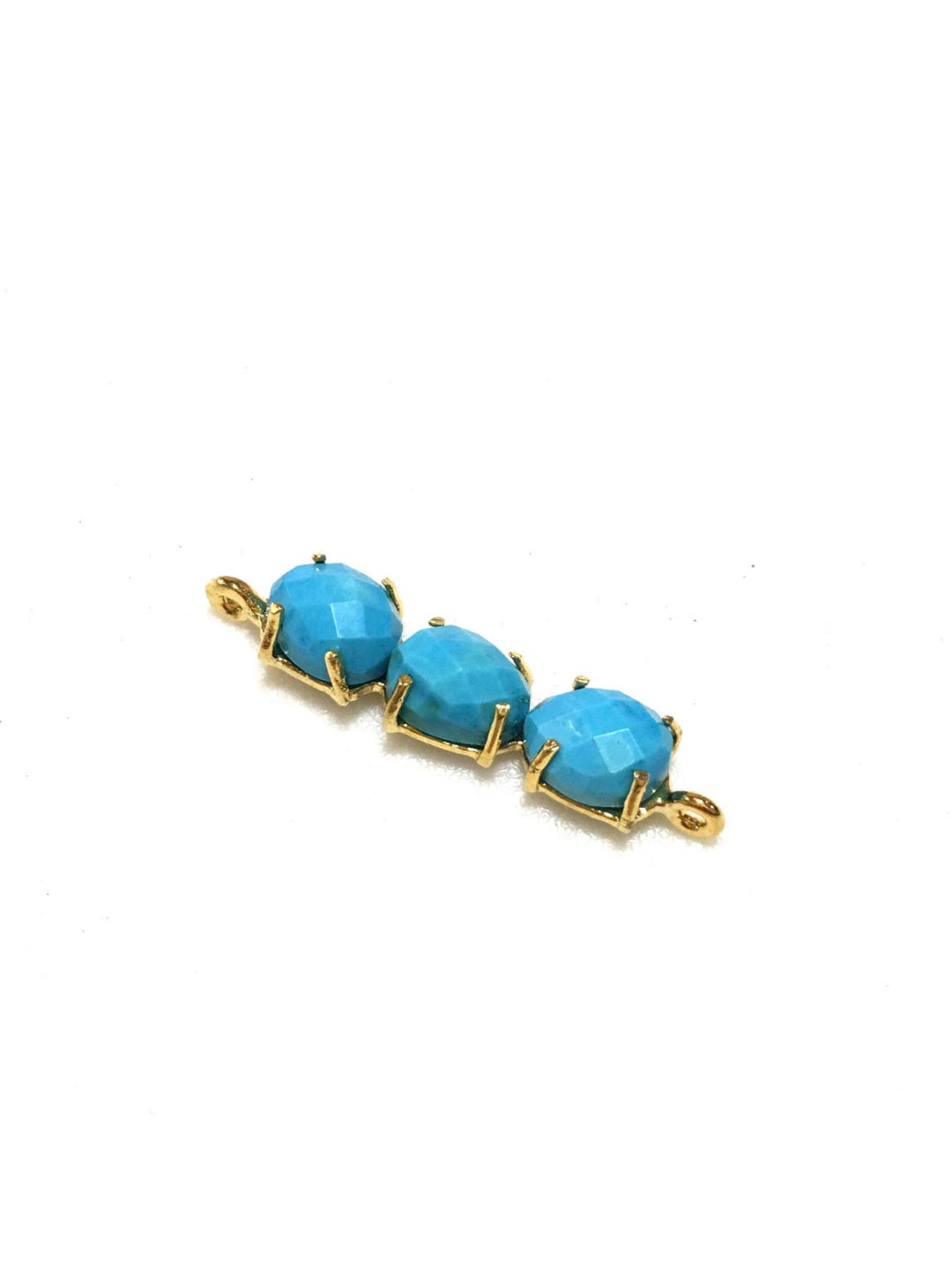 Trio Prong Set Turquoise Connector/ Pendant - Etsy