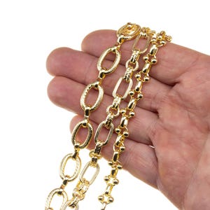 Oval and Round Ribbed and Smooth Gold Chains,wholesale Gold Chains for ...