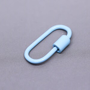 Sky Blue Large U Shape Screw Clasp, 25x14mm, Painted Carabiner Clasp ...