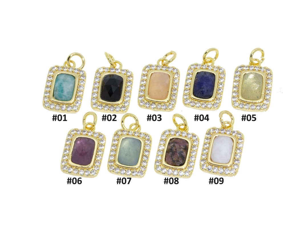 Natural Stone Teardrop Shape Charms,9 Different Natural Stone Charms ...