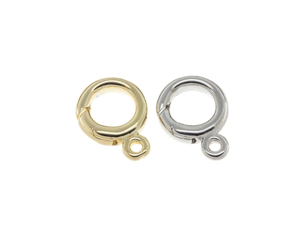 Gold and Silver Spring Push in Clasp,push Gate Circle Clasp for ...
