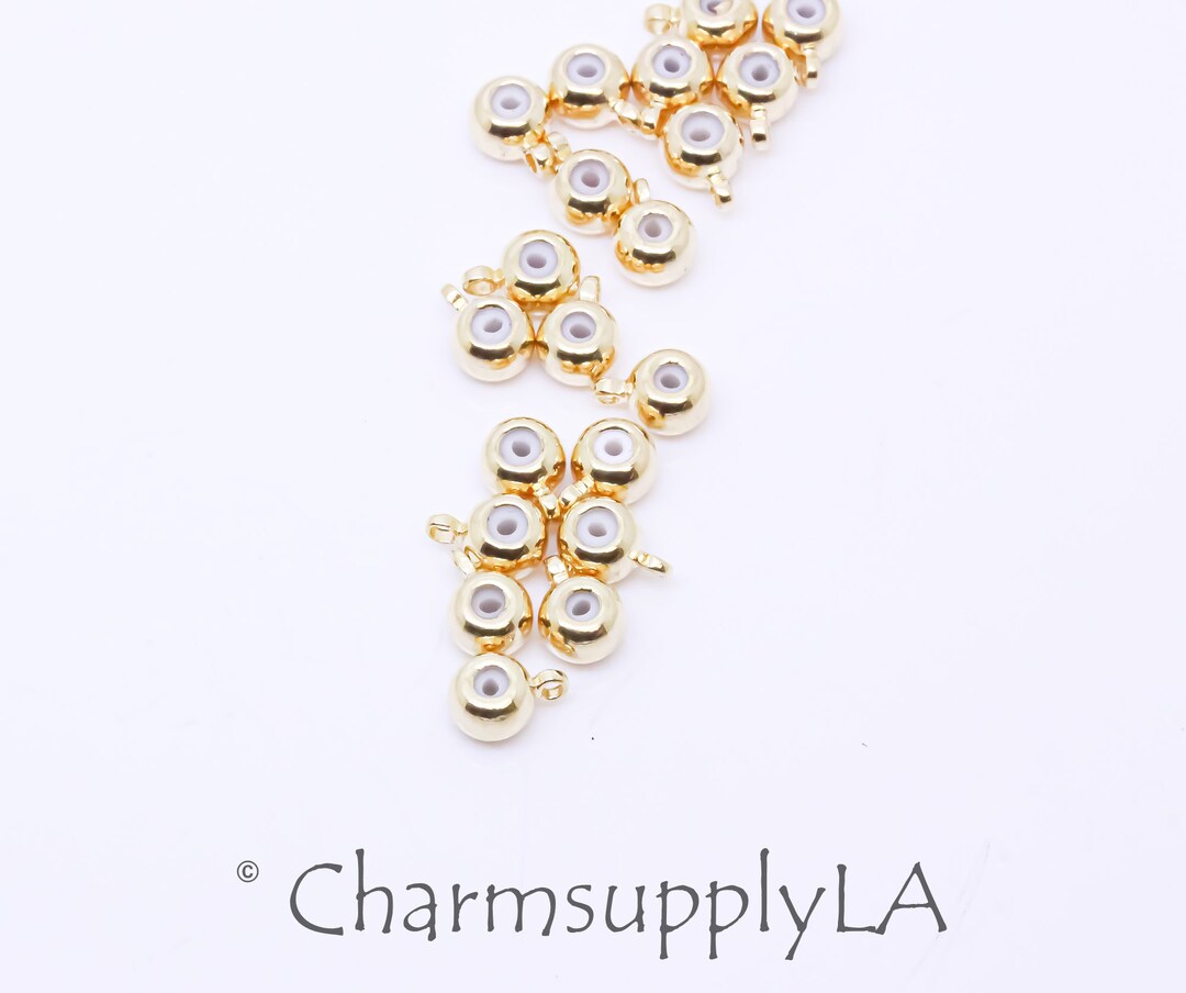 Gold Bead Stopper With Loop, 5mm, Sliding Adjustable Stopper, Usable ...