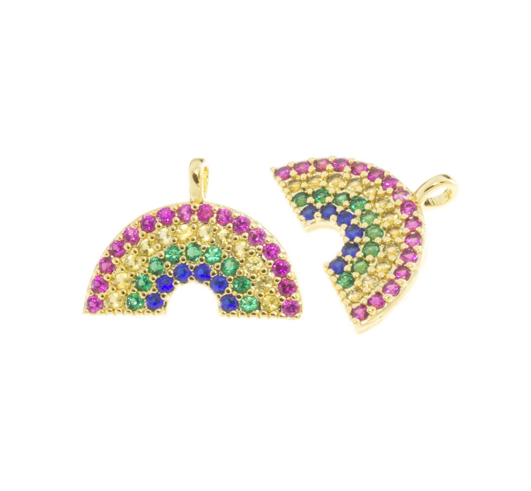 Gold Rainbow Charm,colorful Rainbow Charm for Bracelet or Necklace ...