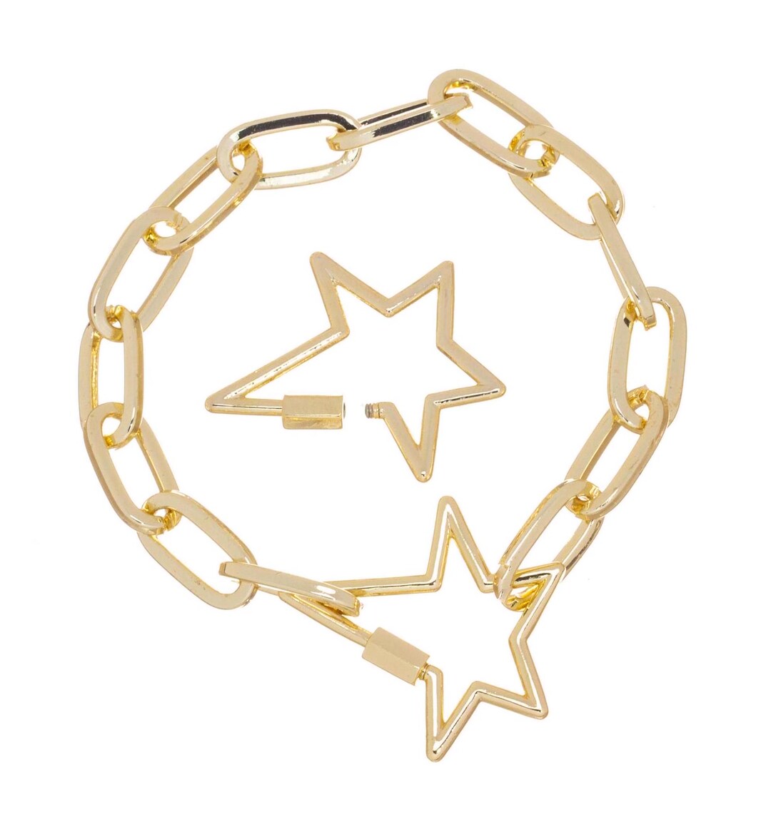 Gold Shooting Star Clasp With Screw,carabiner Star Clasp,large Star ...