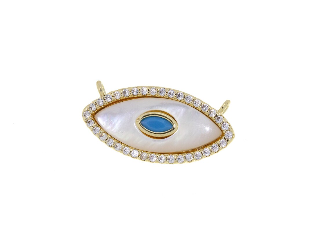 Turquoise Evil Eye MOP Connector Charm,turquoise Evil Eye Connector ...