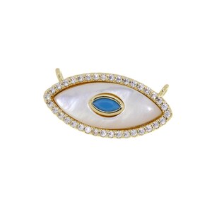Turquoise Evil Eye MOP Connector Charm,turquoise Evil Eye Connector ...