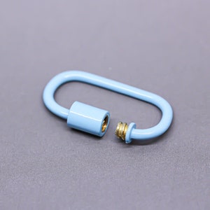 Sky Blue Large U Shape Screw Clasp, 25x14mm, Painted Carabiner Clasp ...