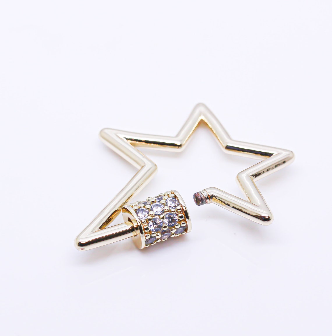 Goldsilverblack Open Star Carabiner Lock Screw on Clasp 1 - Etsy
