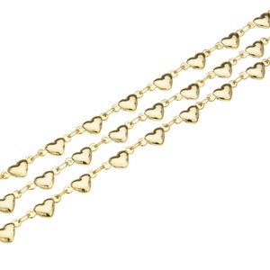 Dainty Gold Heart Chain,heart Link Chain,heart Chain for Necklace ...