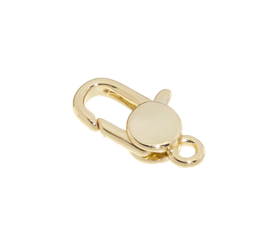 Gold or Silver Lobster Enhancer Clasp,round Disc Push Clasp,16mm X 6mm ...