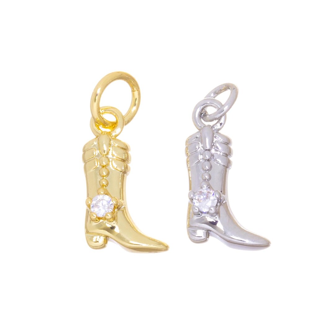 Cowboy Cowgirl Boot Charm,cz Cowboy Boots,western Cowboy Boots Pendant ...