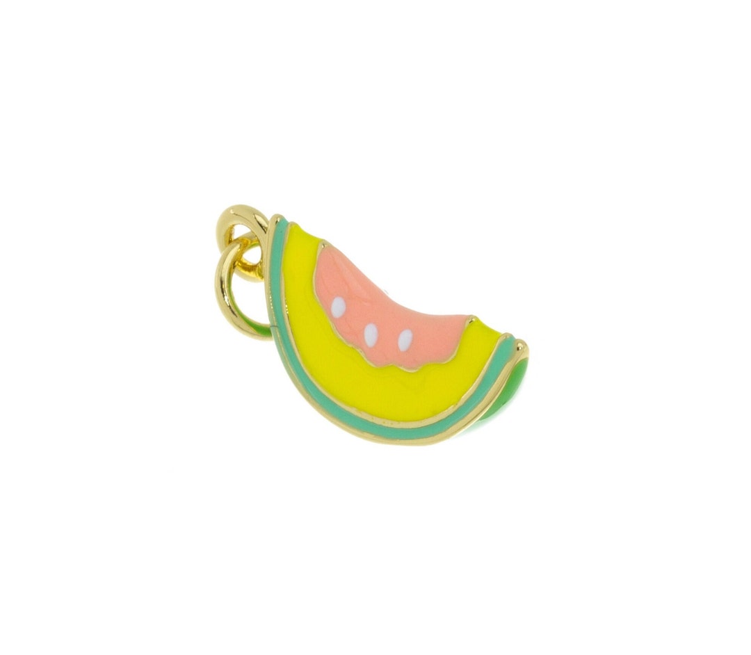 Dainty Cantaloupe Honeydue Charm,small Gold Cantaloupe Melon Charm ...