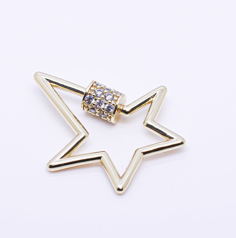 Goldsilverblack Open Star Carabiner Lock Screw on Clasp 1 - Etsy