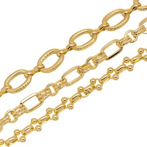 Oval and Round Ribbed and Smooth Gold Chains,wholesale Gold Chains for ...