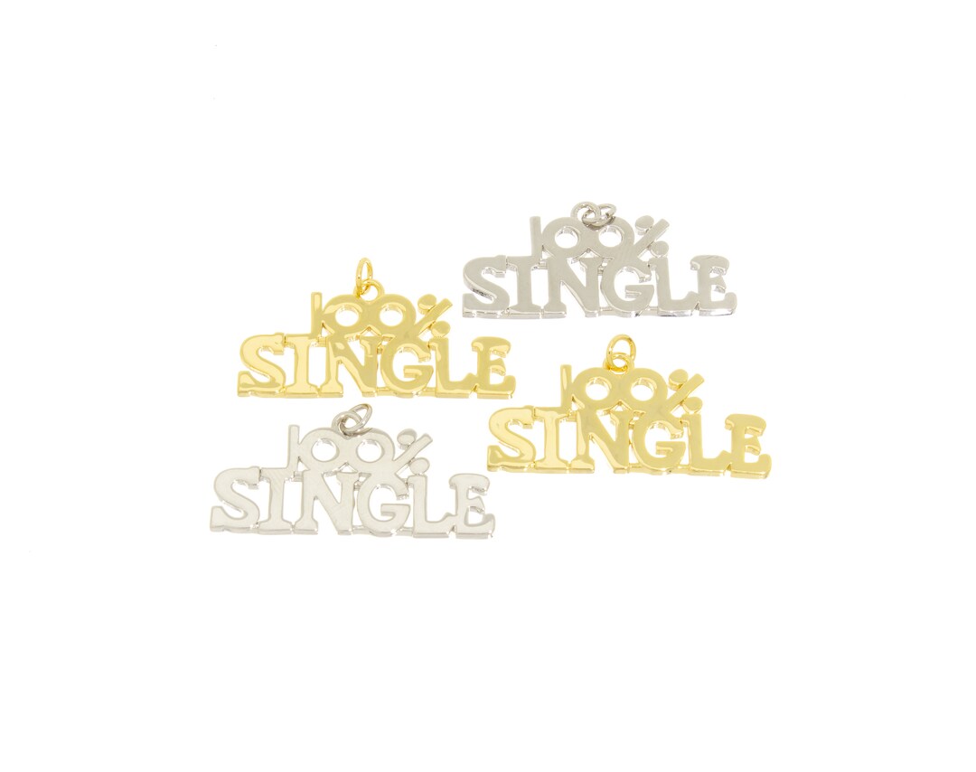 Gold or Silver Single Writing Charm, Dainty Wording Charm 100% Single ...