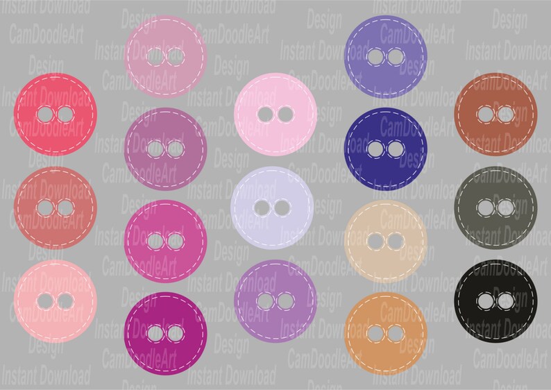 Button Clipart Sewing Clipart Sew Clipart Digital Clip Art | Etsy