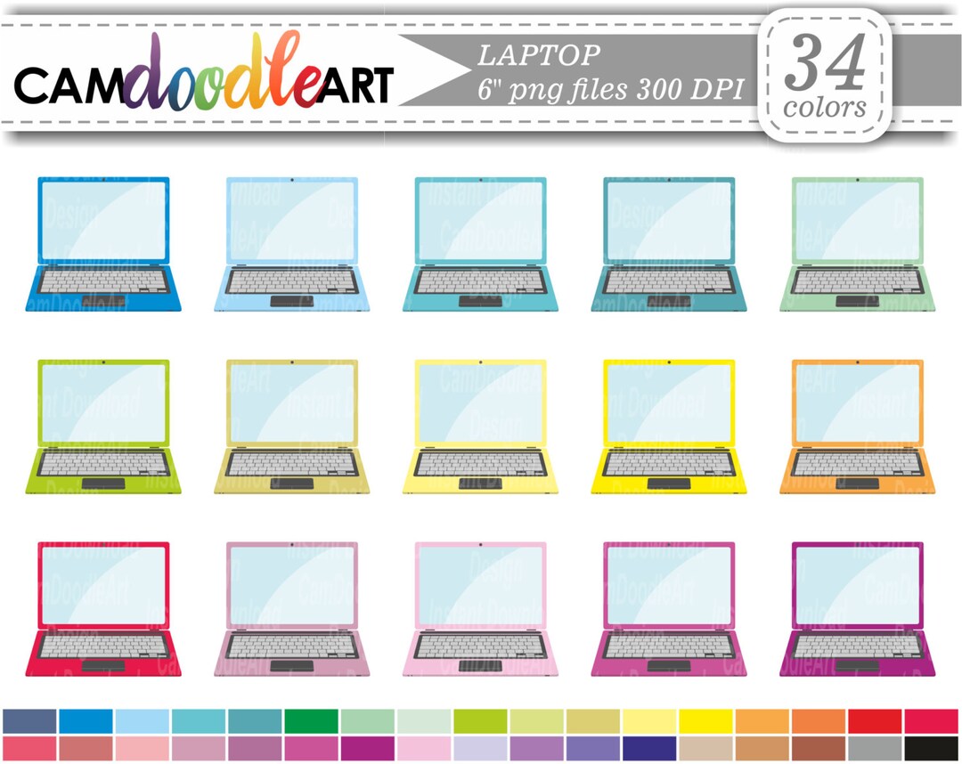 Laptop Clipart, Computer Clipart,office Clipart, Scrapbooking Clipart ...